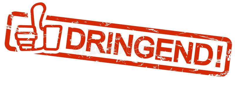 Red stamp DRINGEND! stock vector. Illustration of looking - 122770769