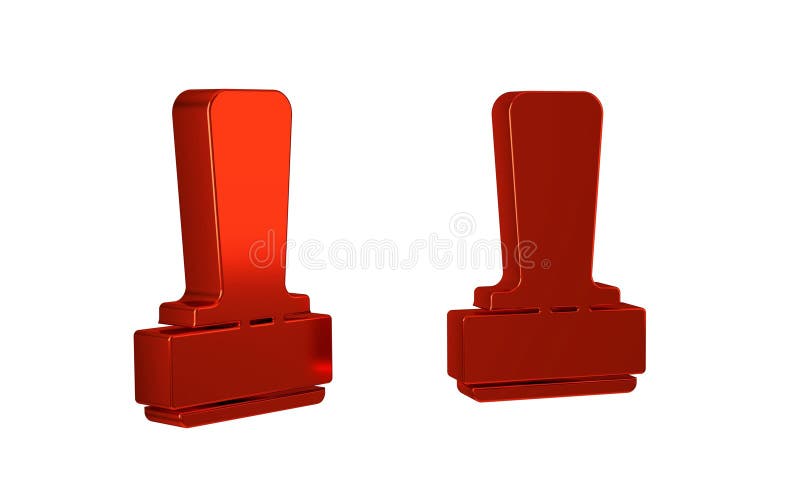 Red Stamp Icon Isolated on Transparent Background. Stock Illustration ...