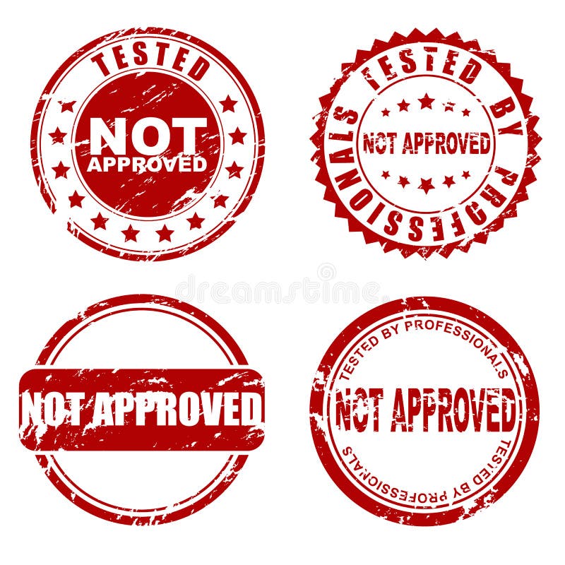 Not Approved Red Rubber Stamp On White. Stock Vector - Illustration of ...