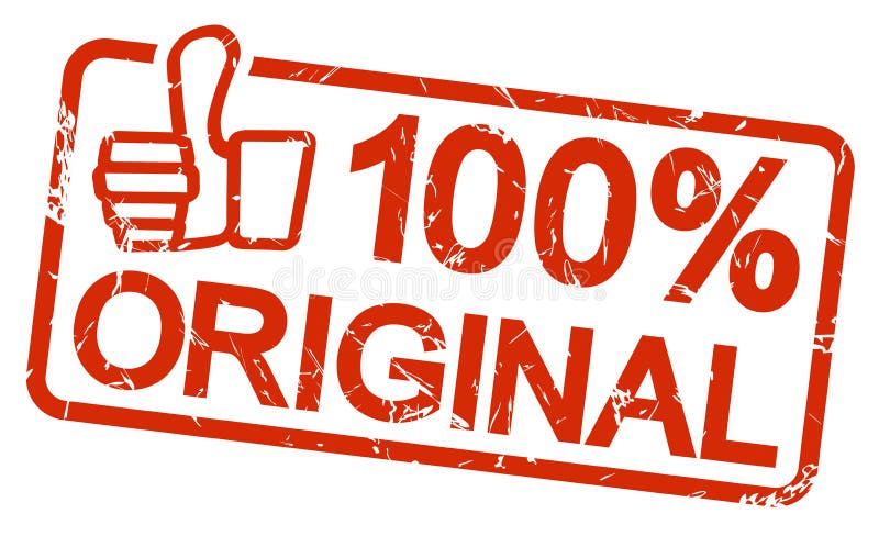 Red stamp 100 ORIGINAL stock vector. Illustration of authentic - 55942390