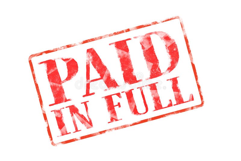 Red Stamp with Phrase PAID in FULL on White Background Stock Photo ...