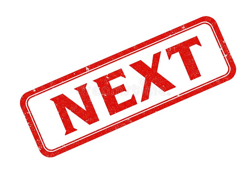 Bold Red Next Stamp Urgent Call To Action Visual Design Layout Stock ...