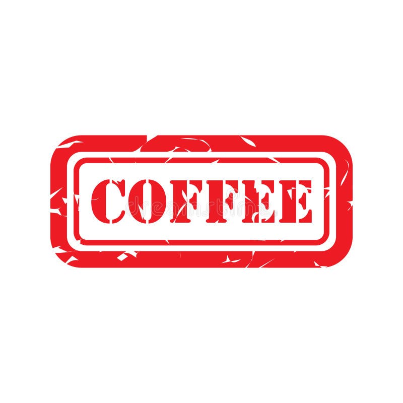 Red Stamp Sticker Label Coffee on White Background Stock Vector ...