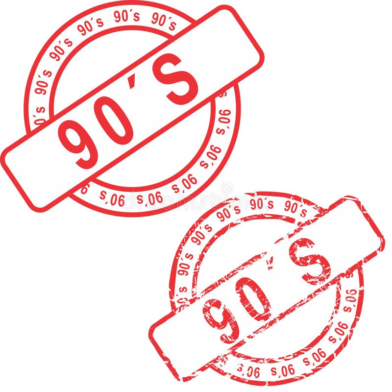Red Stamp Sticker with 90s Text Set Stock Vector - Illustration of mark ...
