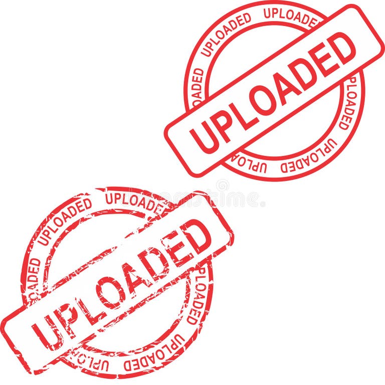 Red Stamp Sticker with Uploaded Text Set Stock Vector - Illustration of ...