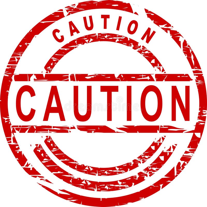 Caution Text Red Stamp Sticker Stock Vector - Illustration of abstract ...