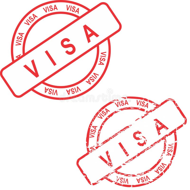 Red Stamp Sticker with Visa Text Stock Vector - Illustration of symbol ...