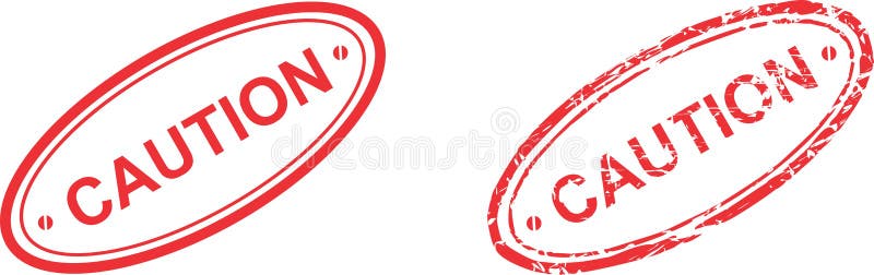 Caution Text Red Stamp Sticker Set Collection Stock Vector ...