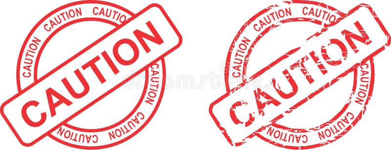 Circle Caution Text Red Stamp Sticker Set Collection Stock Vector ...