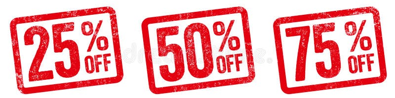 Red Stamp - 25 To 75 Percent Off Stock Illustration - Illustration of ...