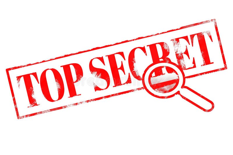 Red Stamp with Top Secret Text and Magnifier in Grunge Style Stock ...