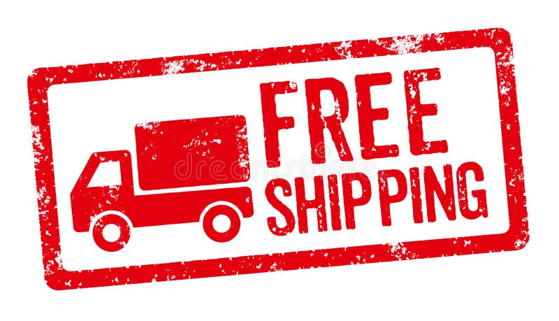 A Red Stamp on a White Background - Free Shipping Stock Illustration ...