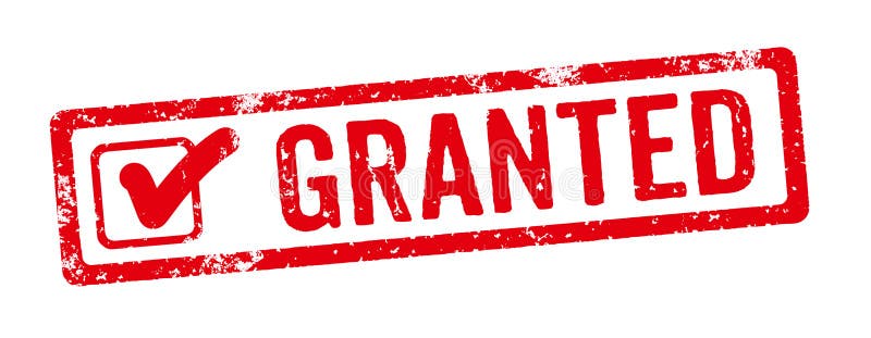 Red Stamp on a White Background - Granted Stock Illustration ...