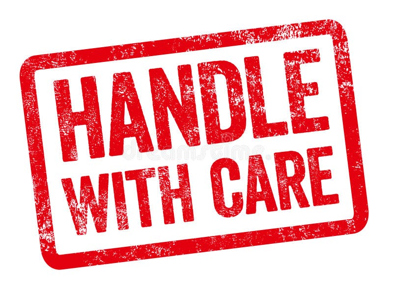 Red Stamp on a White Background - Handle with Care Stock Illustration ...