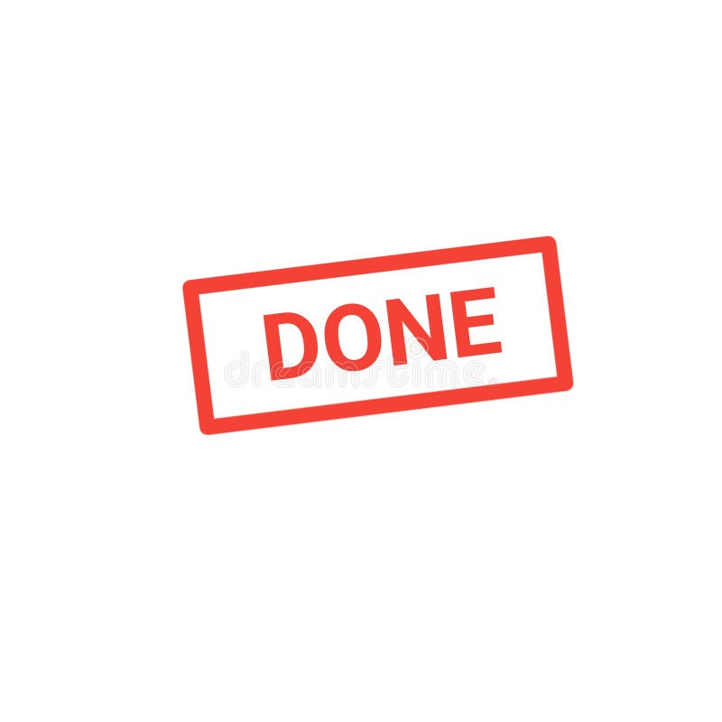 RED stamp on white. Done stock illustration. Illustration of brand ...