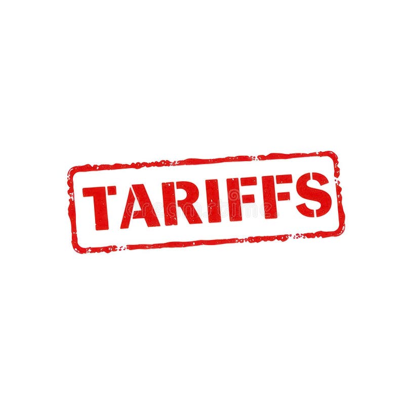 Red Tariffs Stamp Graphic on White Background Created with Generative ...