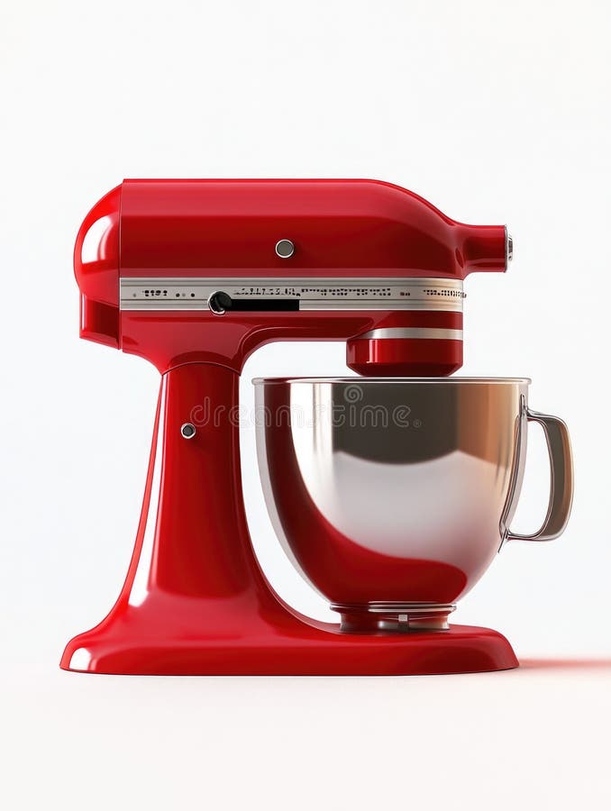 Red Stand Mixer White Surface Stock Photo - Image of recipe, home ...