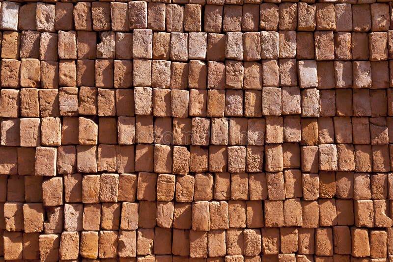 Red Stapled Bricks Give a Harmonic Stock Image - Image of pieces, clay ...