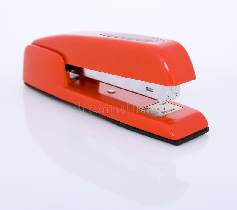 Red Stapler stock image. Image of metal, plastic, white - 9565613