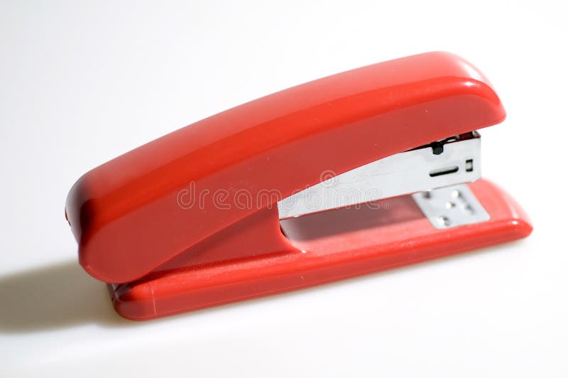 Red Stapler stock image. Image of metal, plastic, white - 9565613
