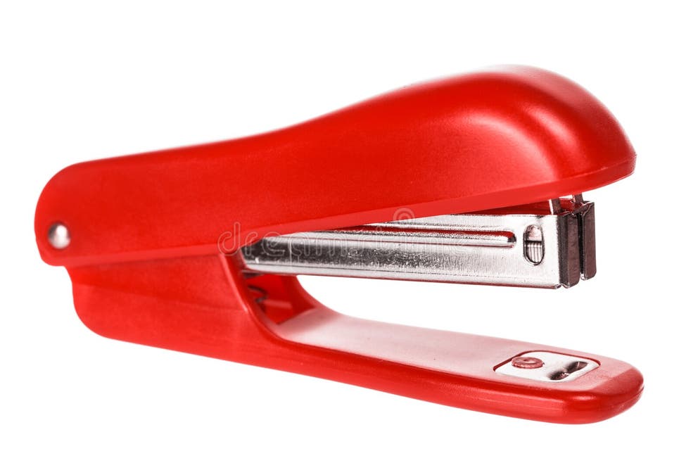 Red Stapler stock image. Image of desk, machine, puncher - 37404631