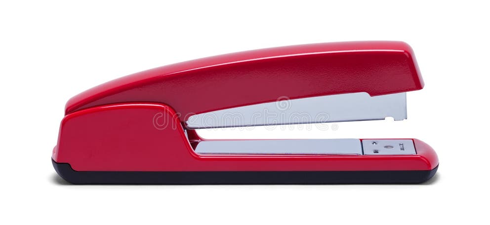 Red Stapler Side View stock image. Image of paper, stapler - 215539967