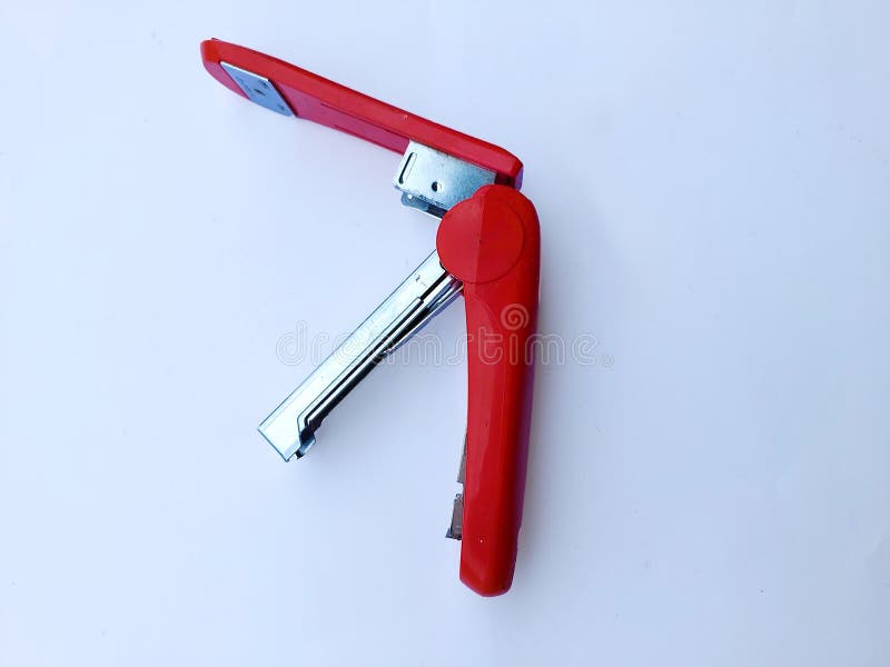 Red Staples. on White Background Stock Photo - Image of healthy, color ...
