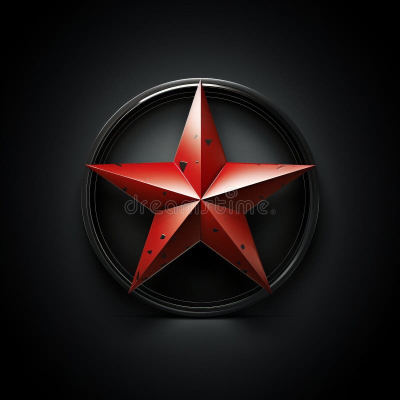 A Red Star on a Black Background Stock Illustration - Illustration of ...