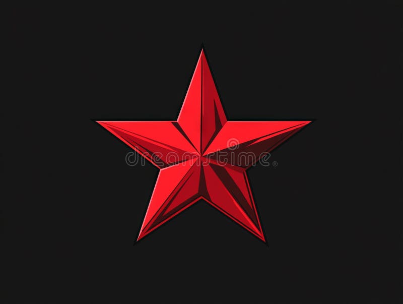 A Red Star on a Black Background Stock Illustration - Illustration of ...