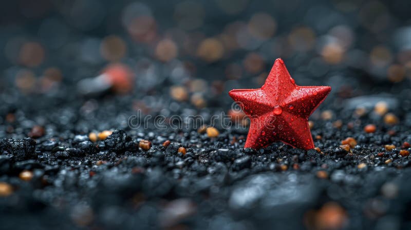 Red Star on Black Background.Symbol of Power Stock Illustration ...