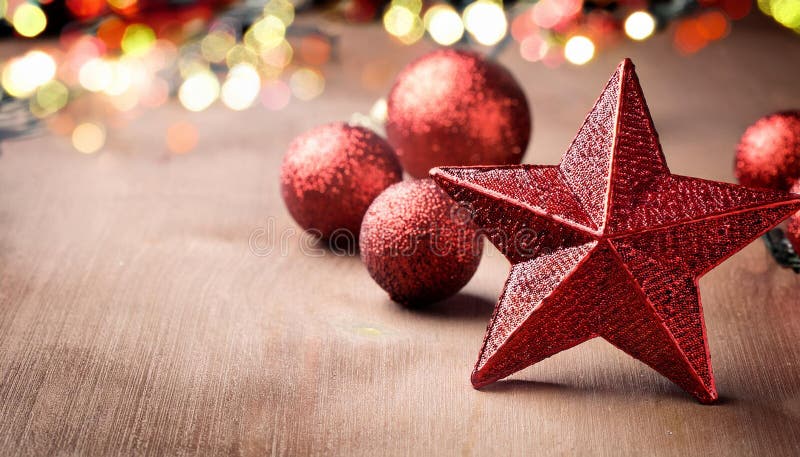 Red Star Christmas Decoration Stock Illustration - Illustration of ...