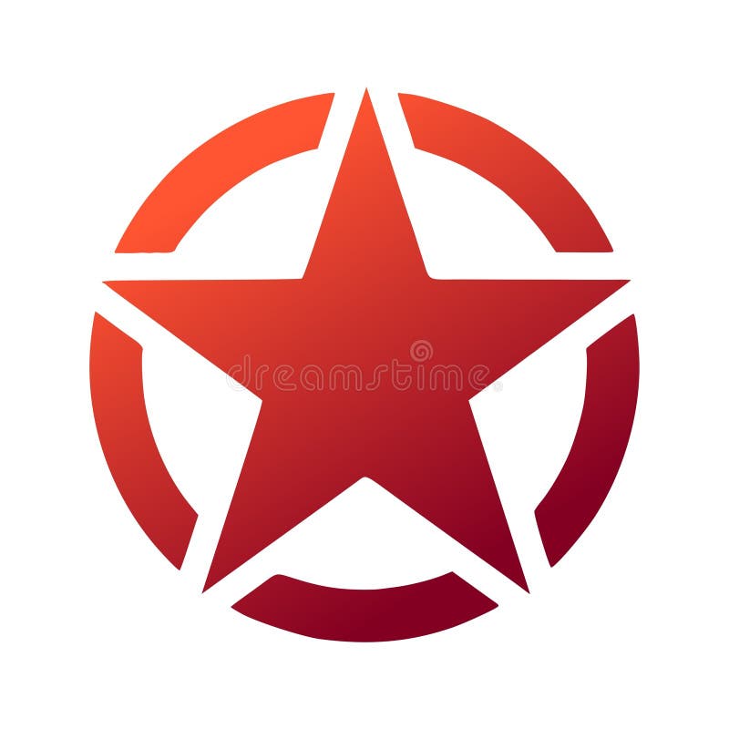 Red star in a circle stock vector. Illustration of line - 288751967
