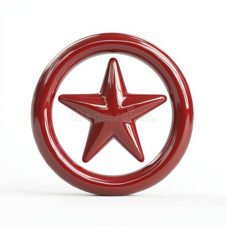 Red Star in a Circle 3D Render Stock Illustration - Illustration of ...