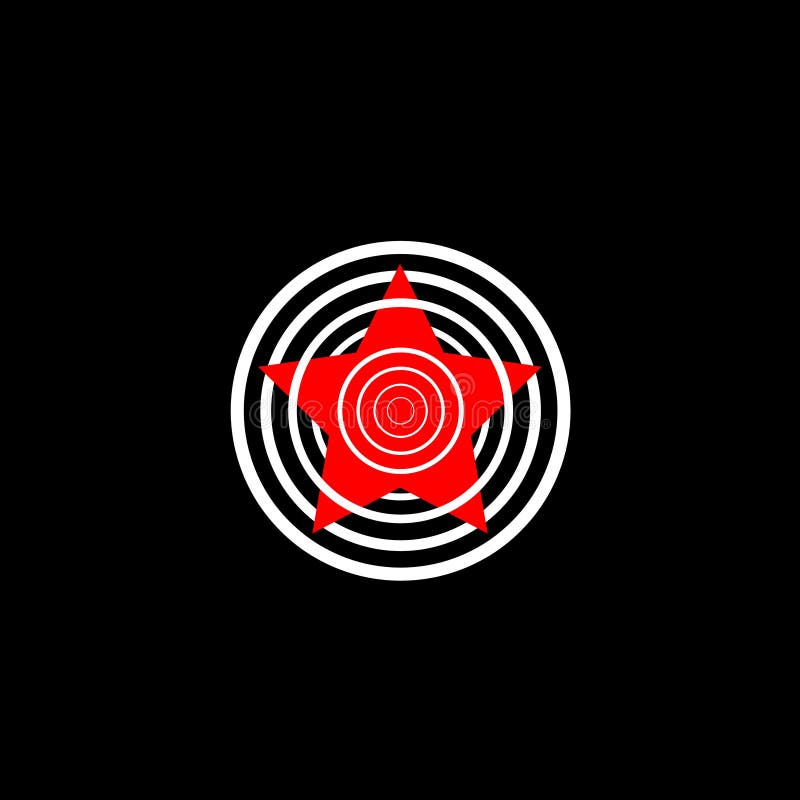 Red Star on Circle Logo Icon Sign. Stock Illustration - Illustration of ...