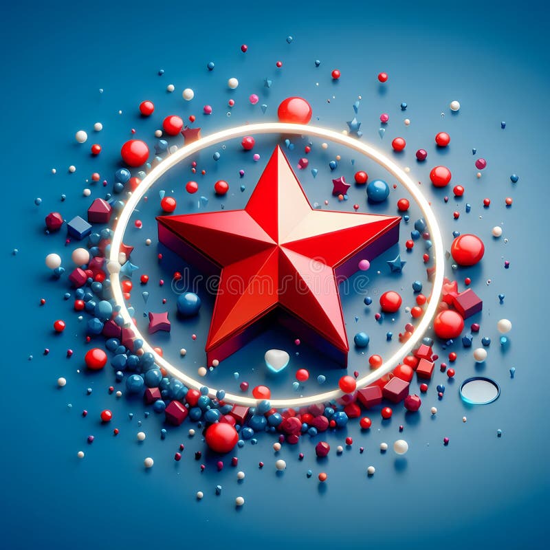 Red star 3D logo stock illustration. Illustration of circle - 303448800