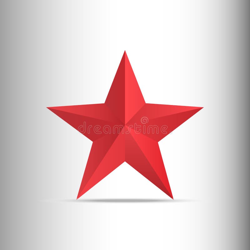 Red star 3d vector icon stock vector. Illustration of ornament - 93810594