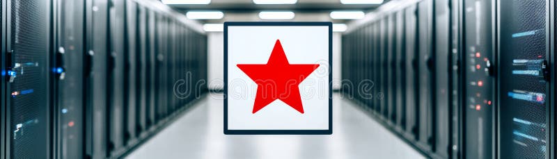 Red Star Emblem on Server, a Symbol on the Back of Computer Server Unit ...