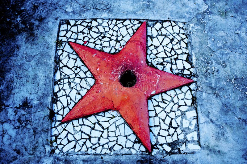 A red star. editorial stock photo. Image of broke, fire - 67624318