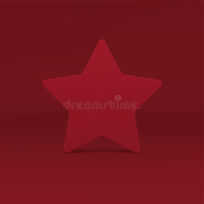 Red Star Five Pointed 3d Decor Element Premium Quality Holiday Celebration Symbol Realistic ...