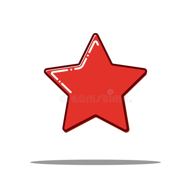 Red Star Flat Line Icon Concept. Vector Stock Vector - Illustration of ...