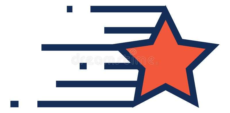 Red Star Flying Icon. Five Rays Shape with Motion Lines Stock Vector ...