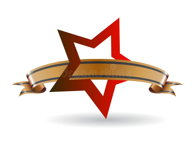 Star and ribbon stock illustration. Illustration of ribbon - 29969531