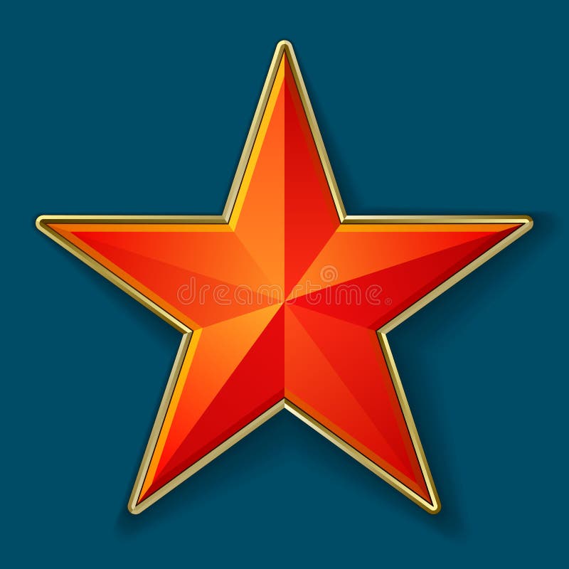 Red Star with golden frame stock vector. Illustration of background ...