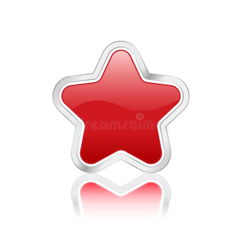 Red star icon stock vector. Illustration of label, shadow - 4349859