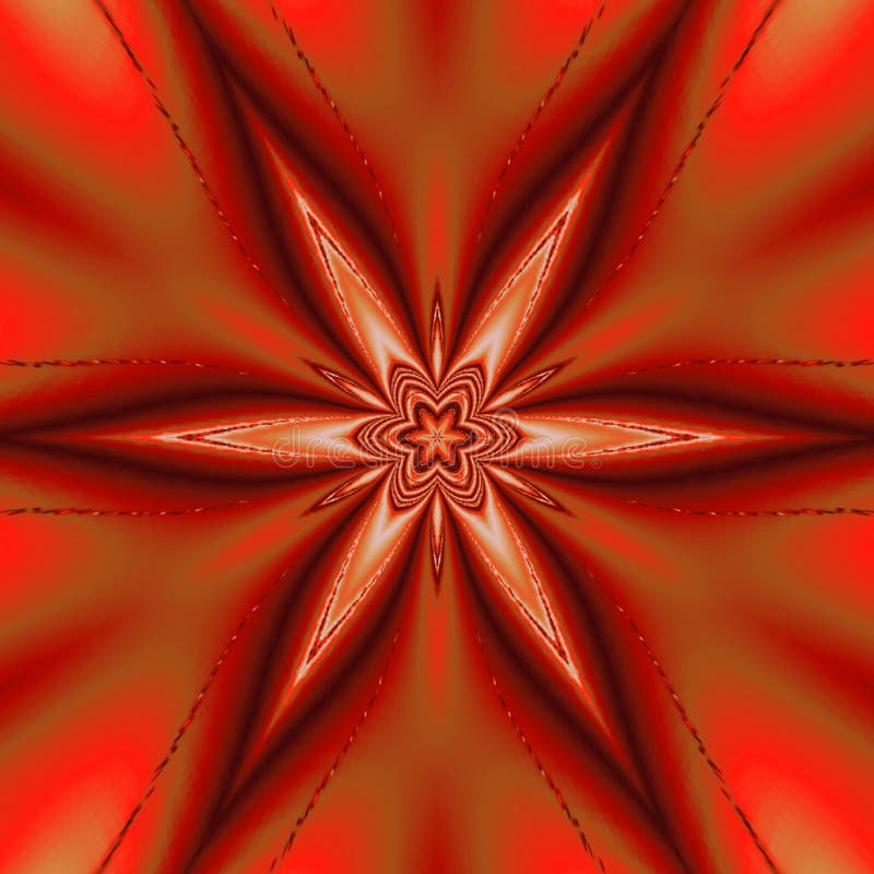 Red Star Kaleidoscope Pattern for Banner or Card, Red Snowflake Stock ...