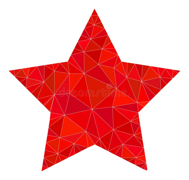 Red Star Low-Poly Mocaic Icon Stock Vector - Illustration of star ...
