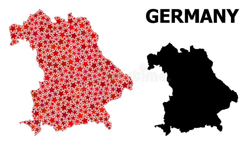 Red Star Mosaic Map of Germany Stock Photo - Image of geography ...