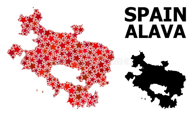 Red Star Pattern Map of Alava Province Stock Illustration ...