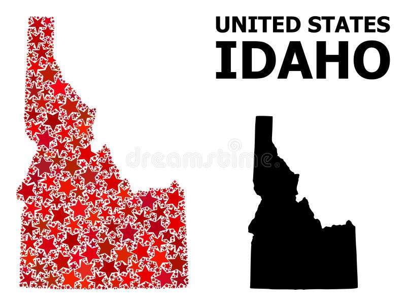 Map of Idaho State - Mosaic of Wine and Grapes Stock Vector ...