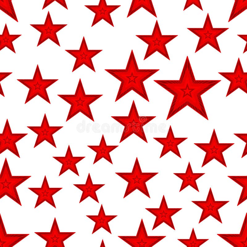 Red Seamless Pentagram Star Pattern Background - Vector Design Stock ...